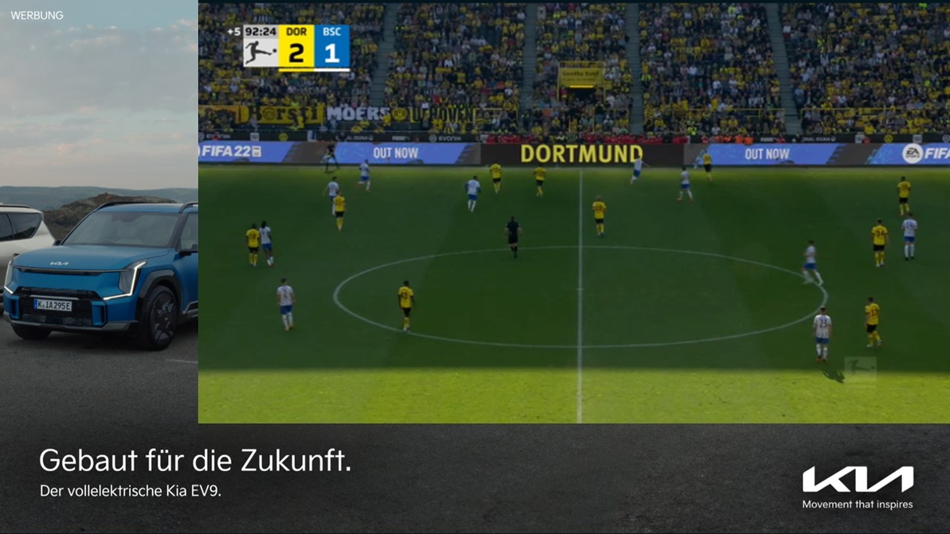 Premiere: Kia setzt neues L-Frame Werbemittel auf DAZN ein